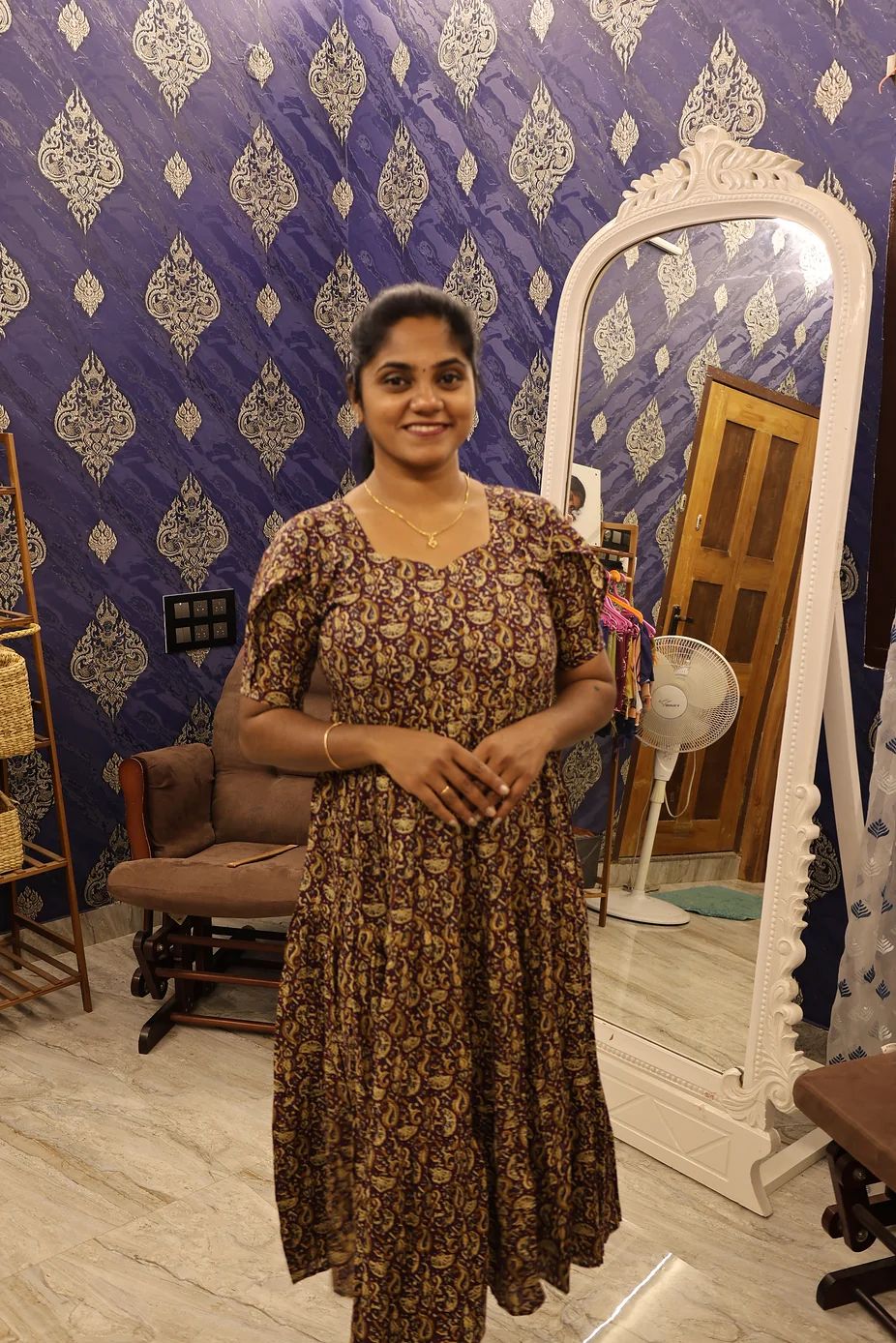 Kalamkari Frocks Purple - homeslove.in
